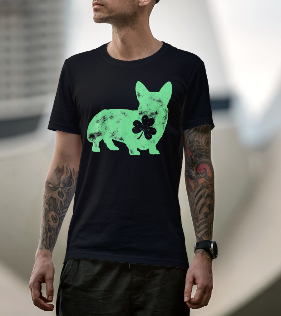 Corgi Shamrock Dog Lover St Patricks Day T-Shirt