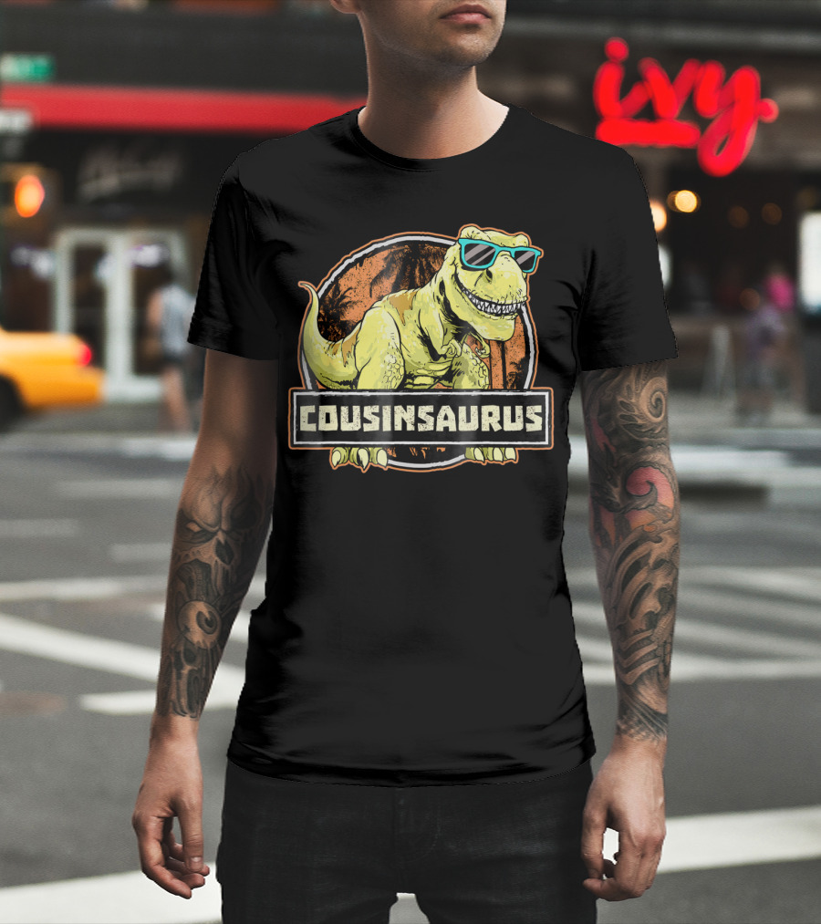 COUSINSAURUS REX Dinosaur With Sunglasses T-Shirt