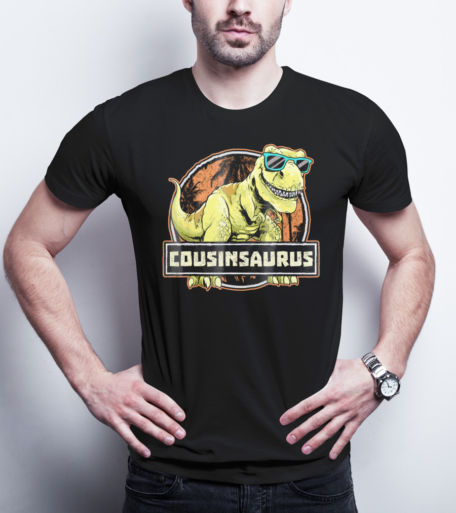 COUSINSAURUS REX Dinosaur With Sunglasses T-Shirt