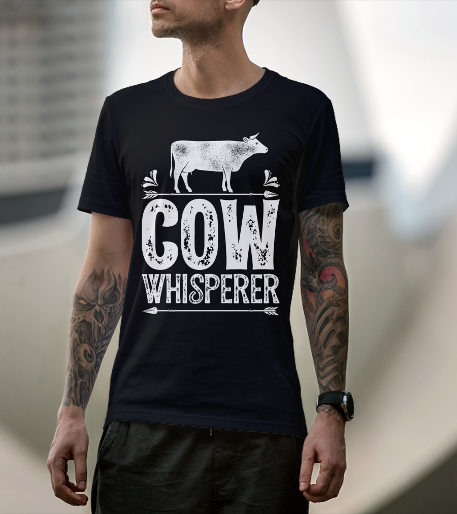 Cow Whisperer Cows Farm Funny Farmer Farming T-Shirt