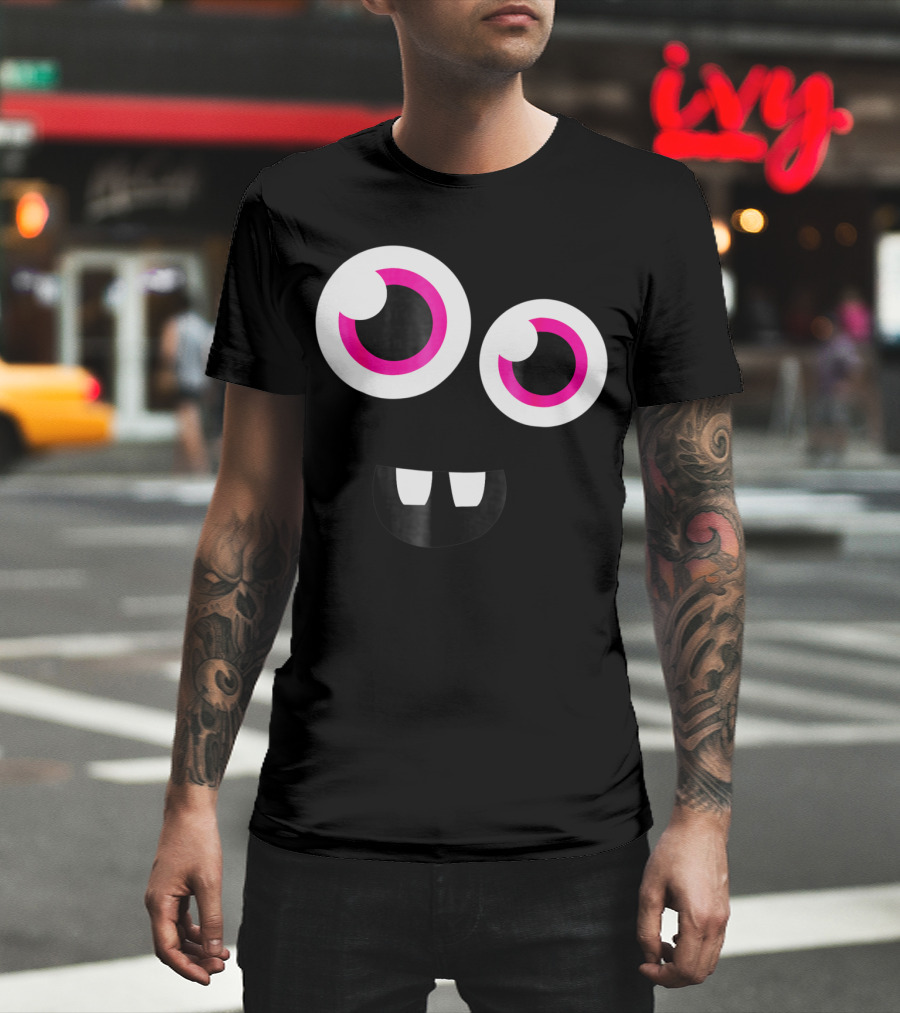 Cute Funny Halloween Monster Face Eyes Kids Man T-Shirt