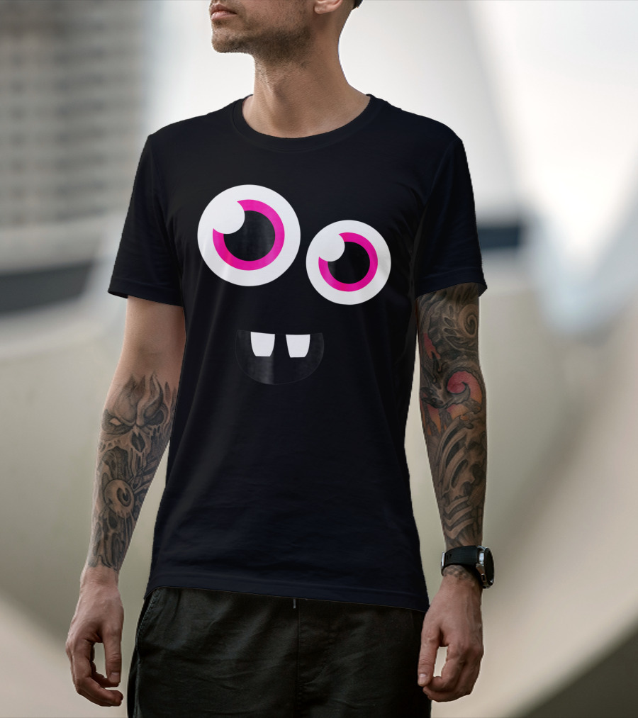 Cute Funny Halloween Monster Face Eyes Kids Man T-Shirt