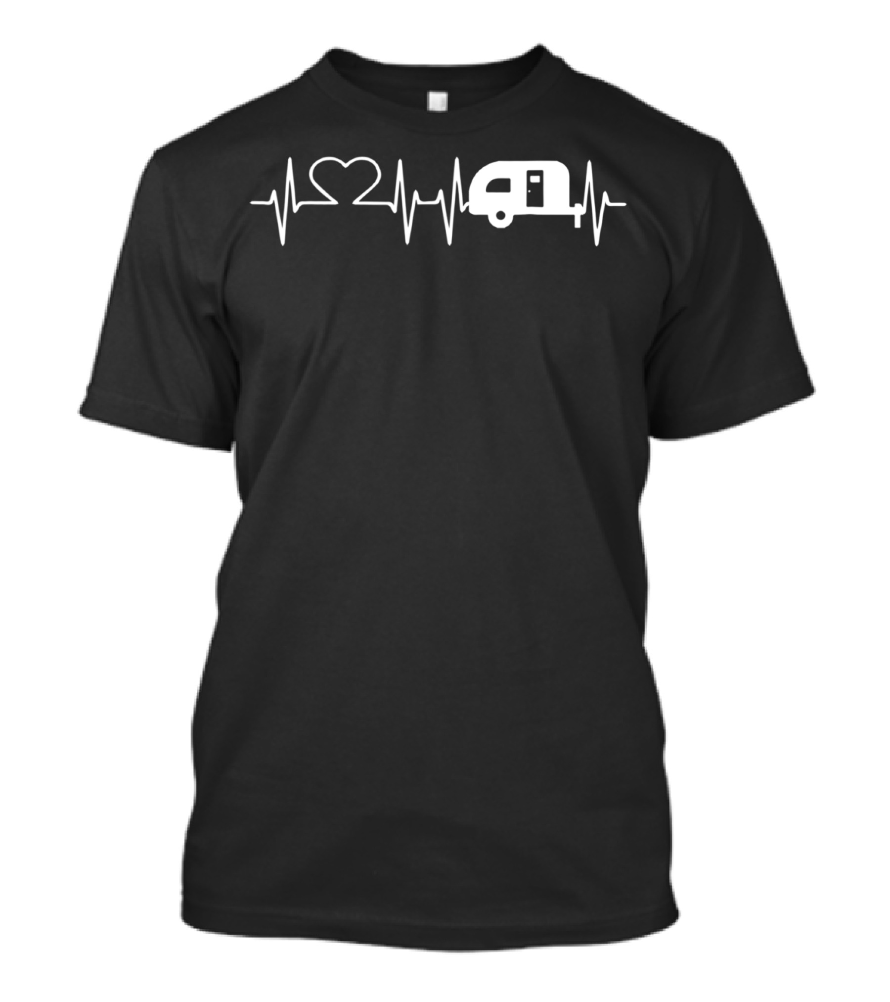 Heartbeat Camper Heartbeat Campfire Camping Lovers T-Shirt