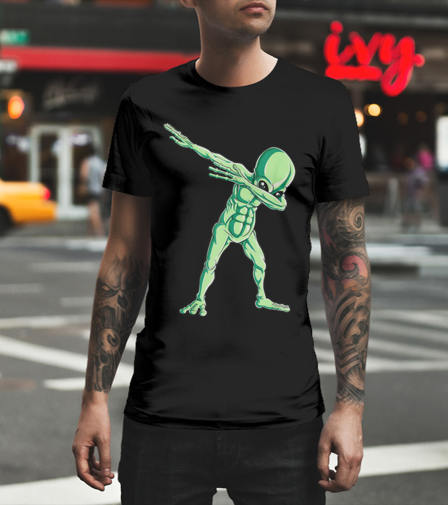 Dabbing Alien Dab Hip Hop Funny UFO Creature T-Shirt