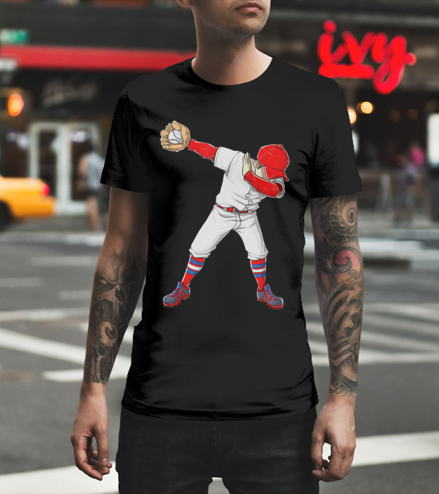 Dabbing Baseball Player Funny Dab Dance T-Shirt