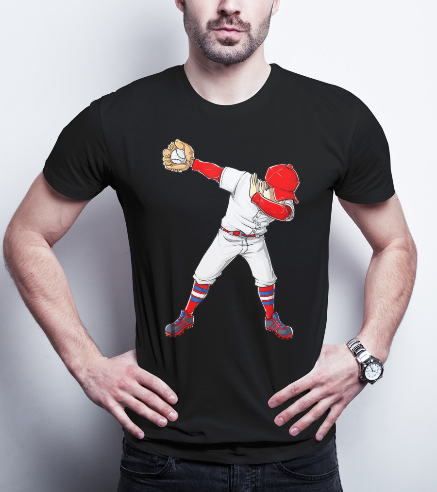 Dabbing Baseball Player Funny Dab Dance T-Shirt