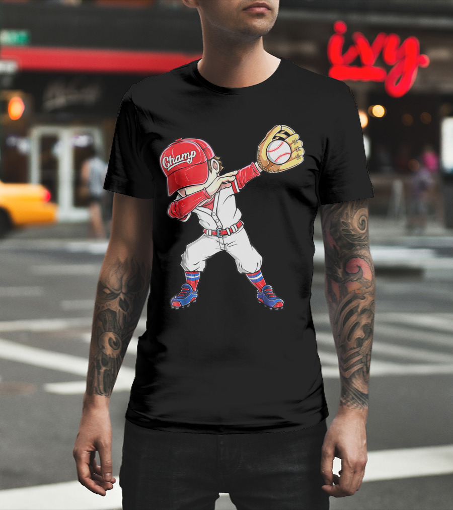 Dabbing Champ Baseball Catcher Pitcher T-Shirt