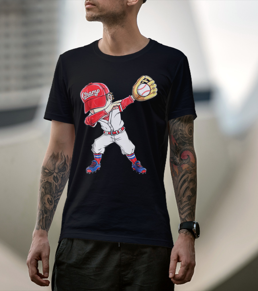 Dabbing Champ Baseball Catcher Pitcher T-Shirt