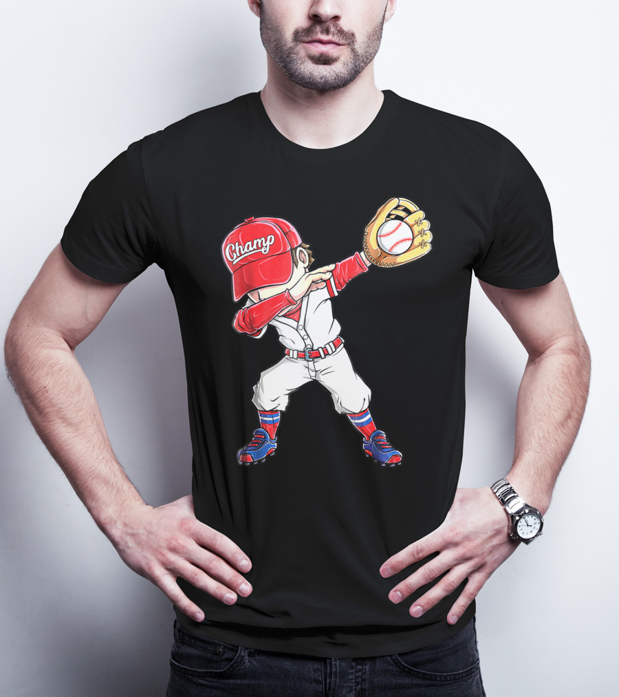 Dabbing Champ Baseball Catcher Pitcher T-Shirt