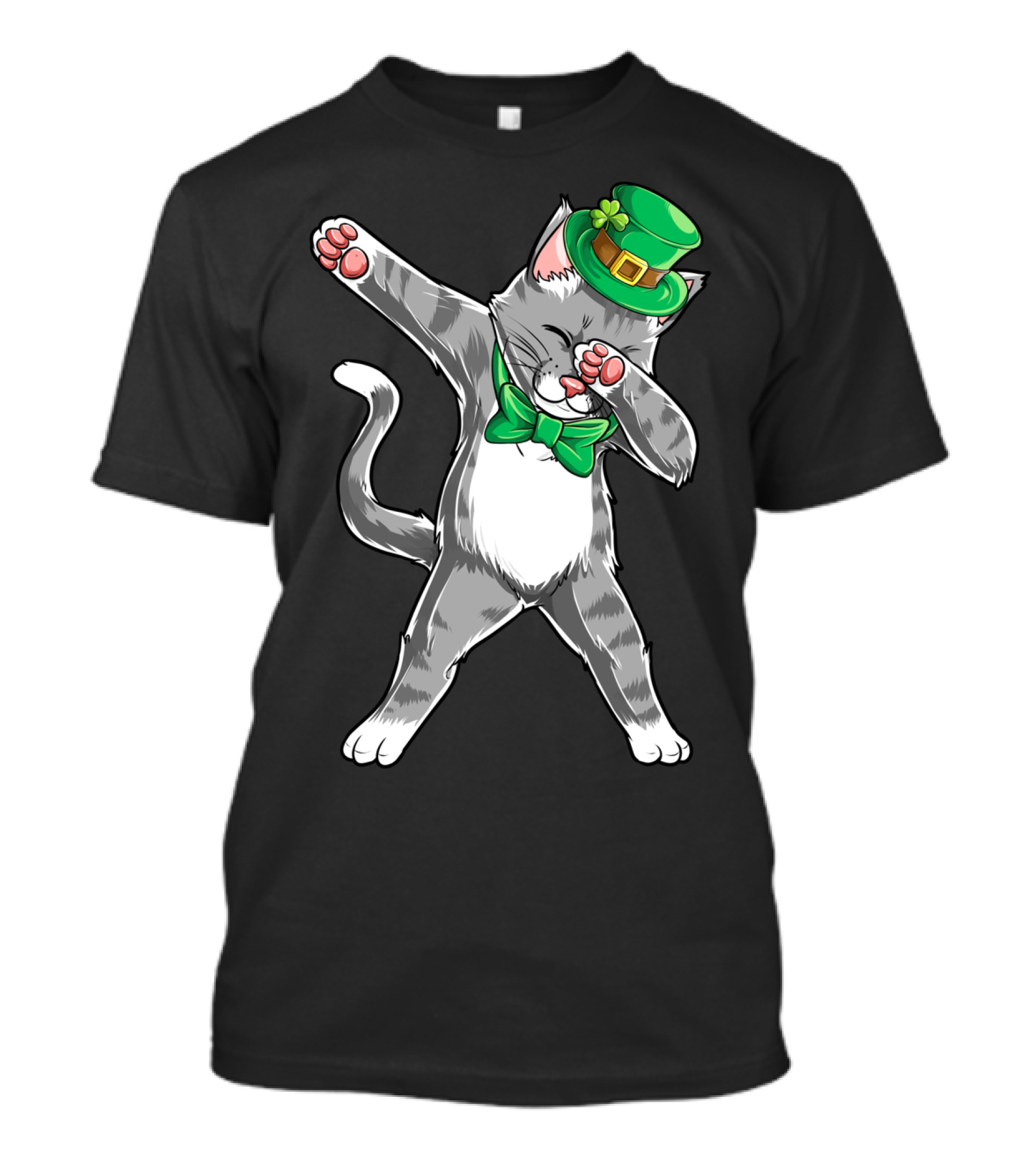 Dabbing Cat Leprechaun St Patricks Day T-Shirt