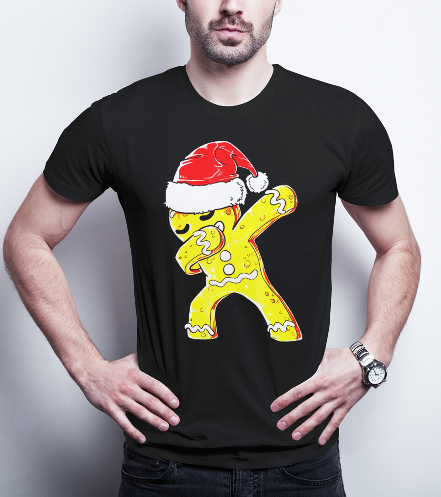 Dabbing Gingerbread Santa Christmas Dance T-Shirt