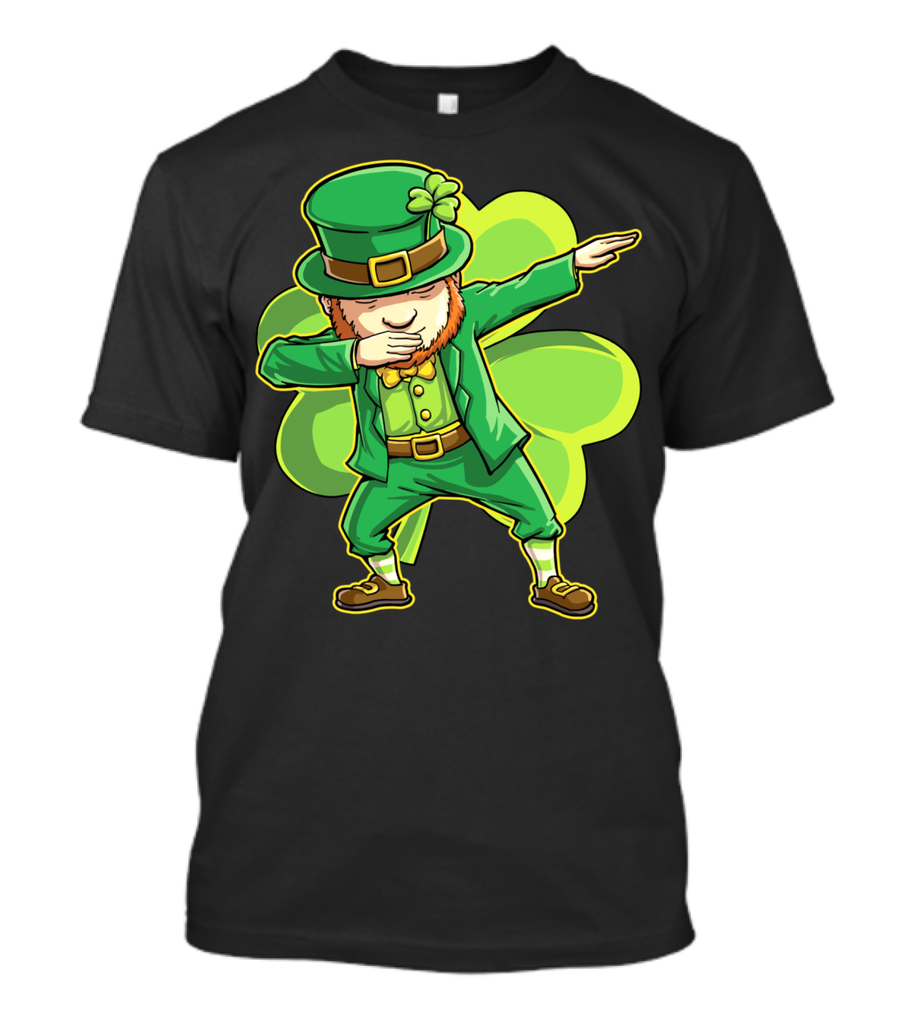 Dabbing Leprechaun Funny St Patricks Day Men Dab Shamrock T-Shirt