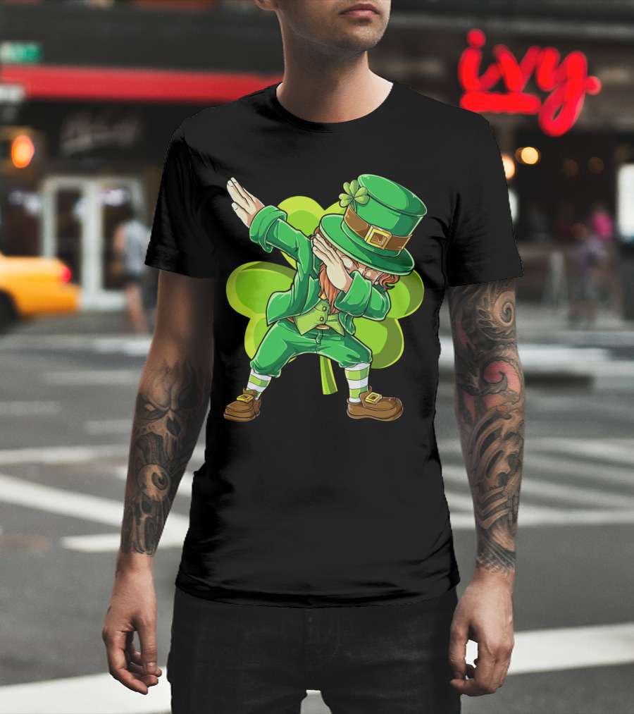 Dabbing Leprechaun Green Clover St Patricks Day Dab T-Shirt