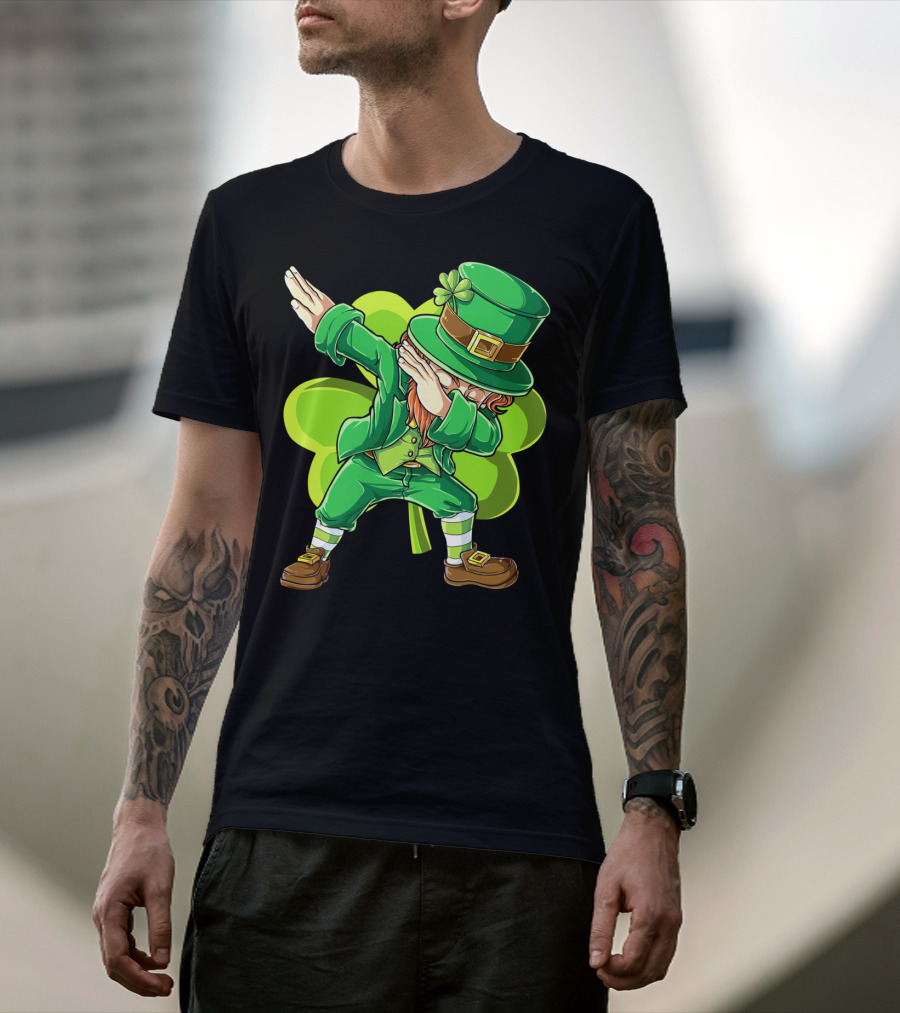 Dabbing Leprechaun Green Clover St Patricks Day Dab T-Shirt