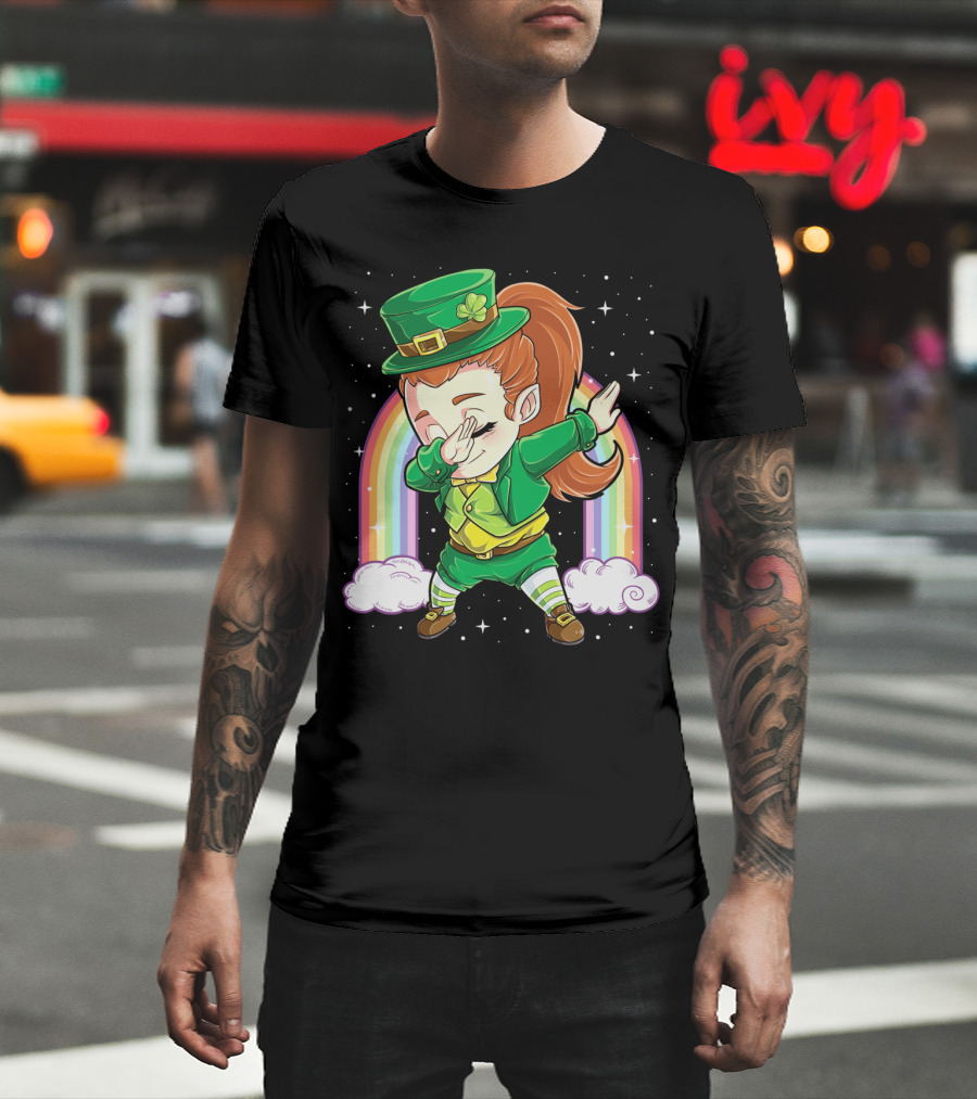 Dabbing Leprechaun St Patricks Day Women Dab Rainbow Special T-Shirt