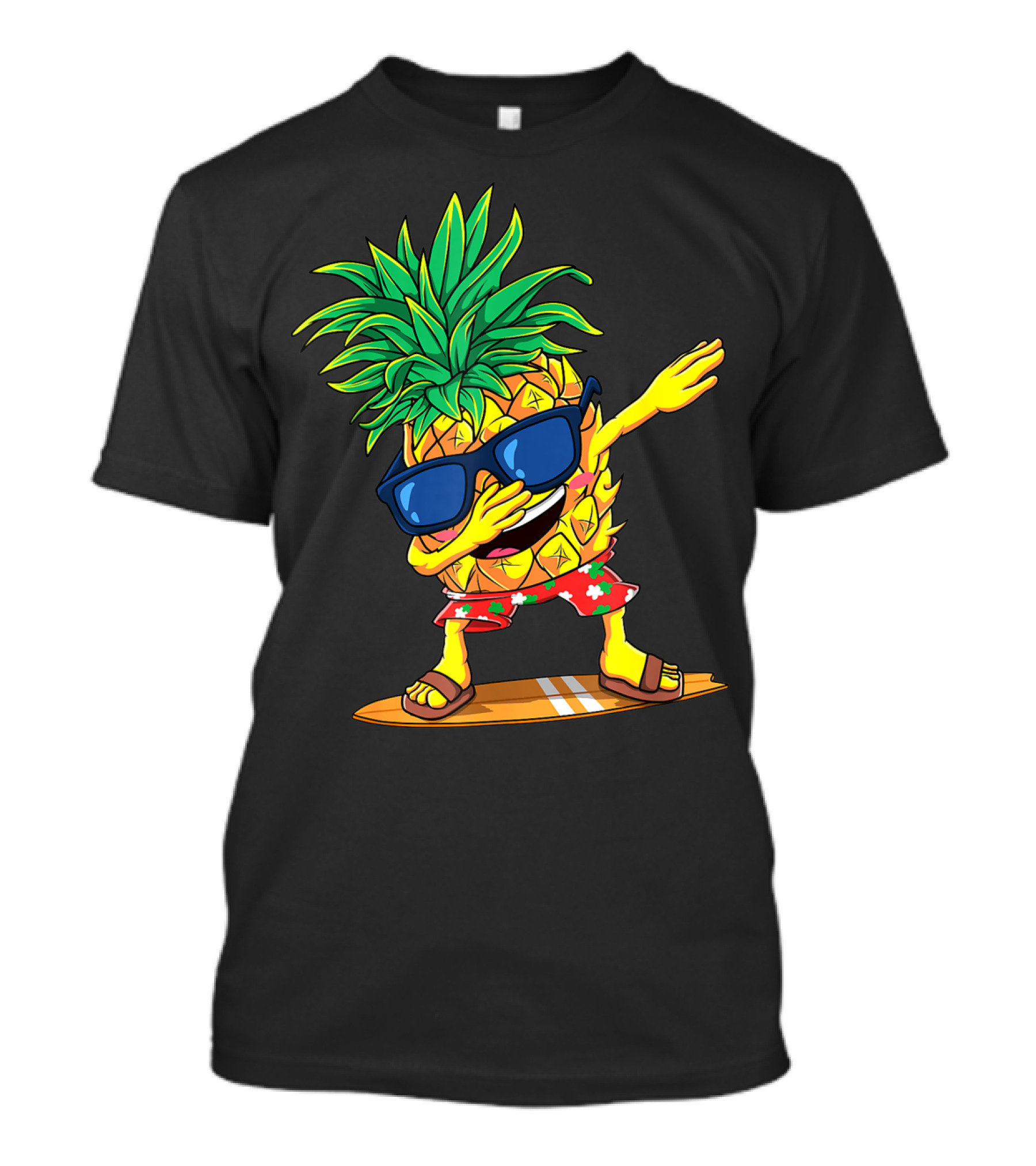 Dabbing Pineapple Sunglasses Aloha Beaches Hawaiian Hawaii Surfboard T-Shirt