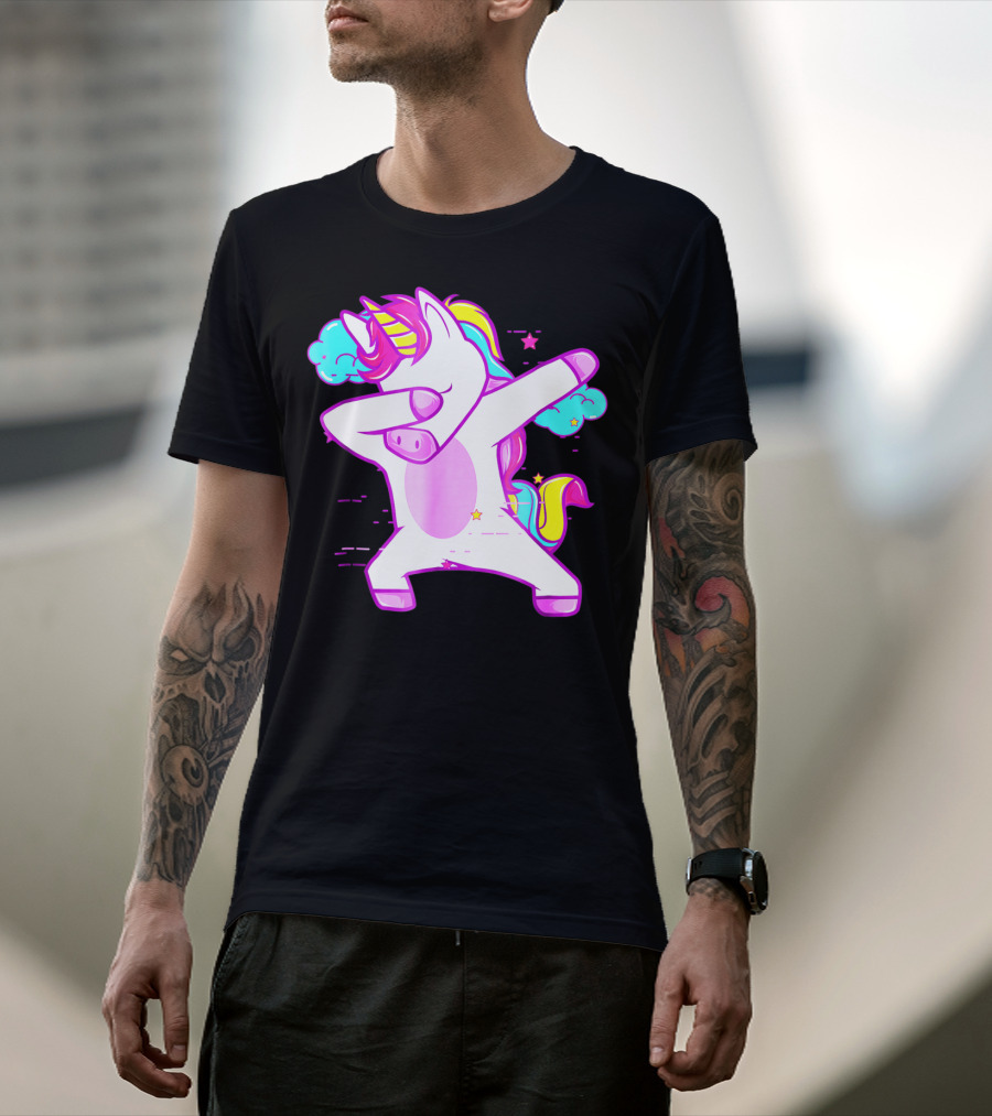 Dabbing Unicorn Dab Girls Boys Adults Rainbow Fantasy T-Shirt