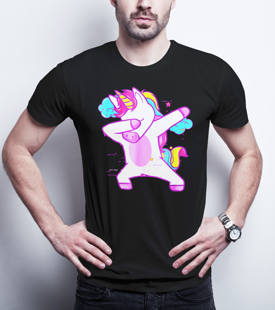 Dabbing Unicorn Dab Girls Boys Adults Rainbow Fantasy T-Shirt