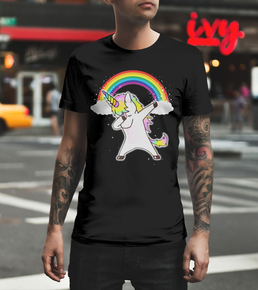 Funny Rainbow Squad Unicorn Dab Dance T-Shirt