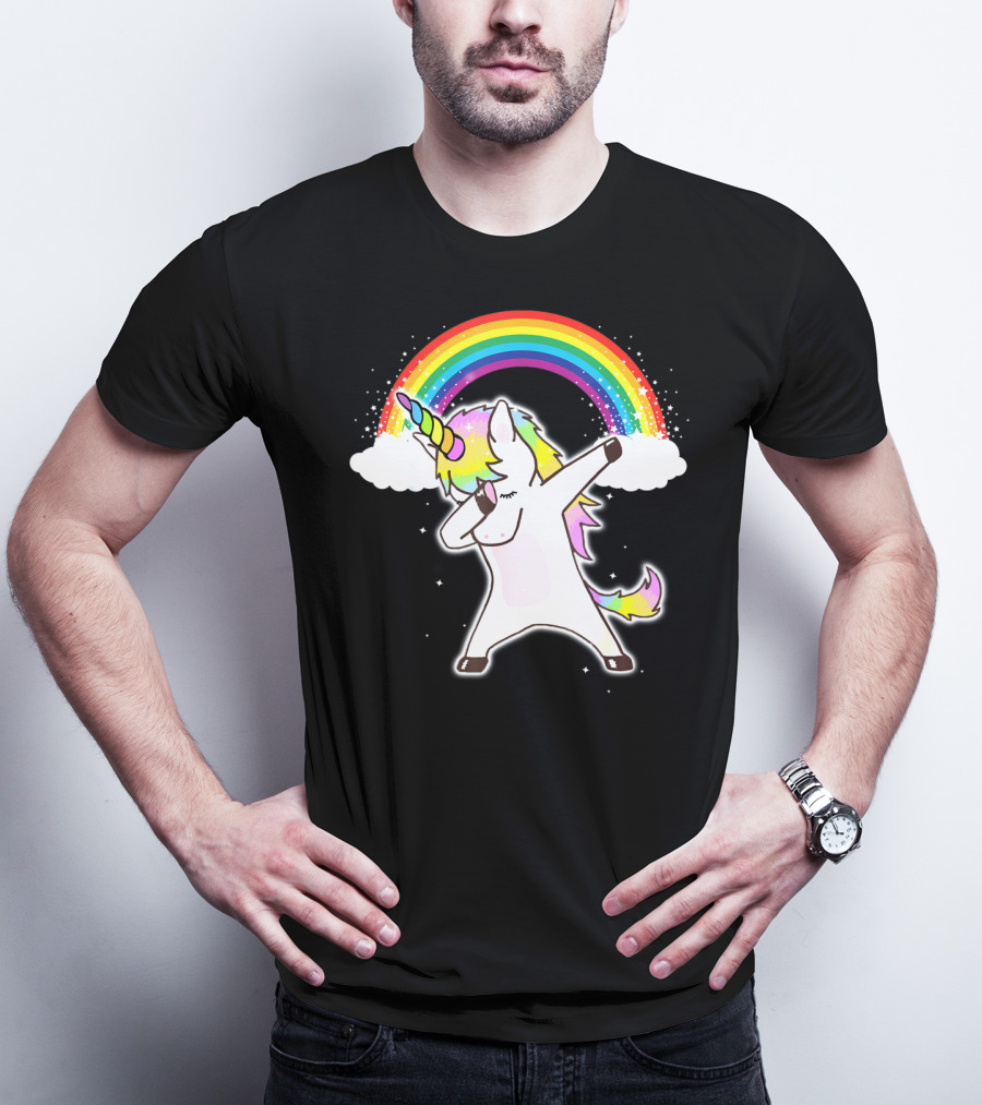 Funny Rainbow Squad Unicorn Dab Dance T-Shirt