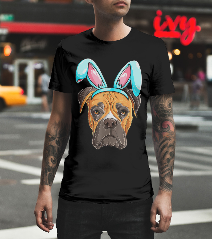Easter Bunny Dog Boxer T-Shirt
