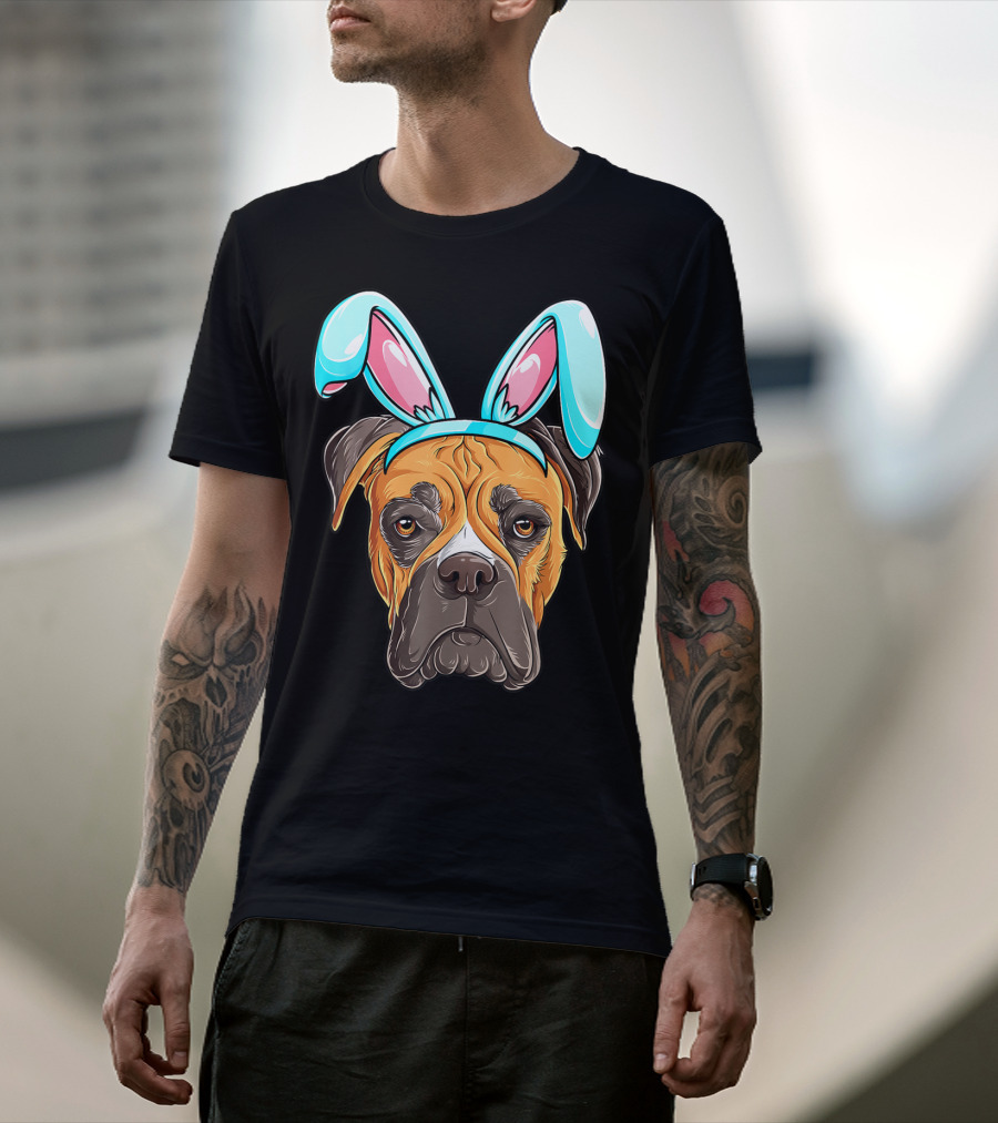 Easter Bunny Dog Boxer T-Shirt