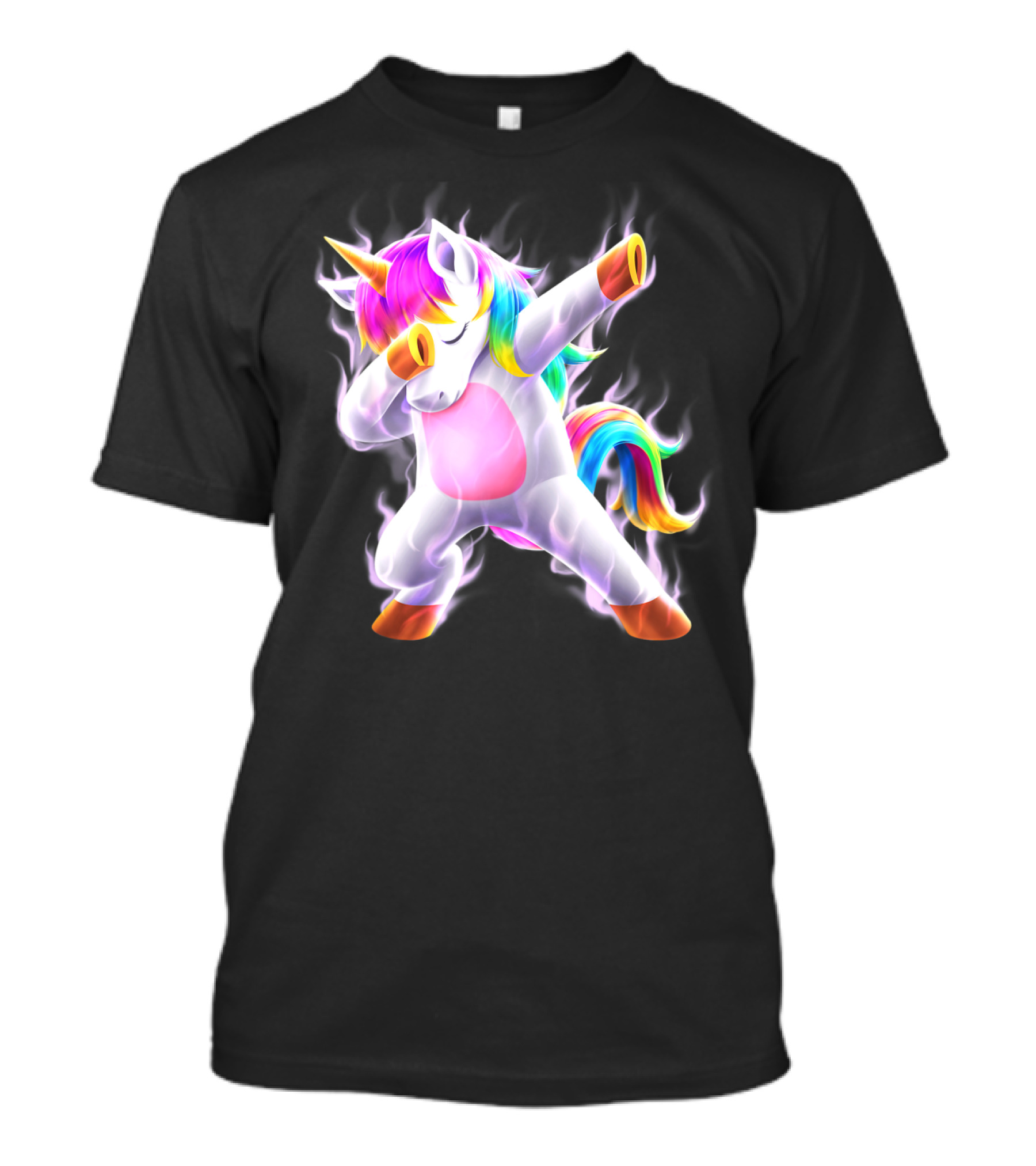 Dabbing Rainbow Unicorn Fantasy Magic Bright Mane T-Shirt
