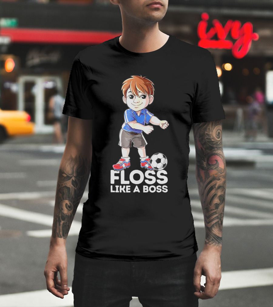 Floss Like A Boss Soccer Boy Dance Flossing Players T-Shirt