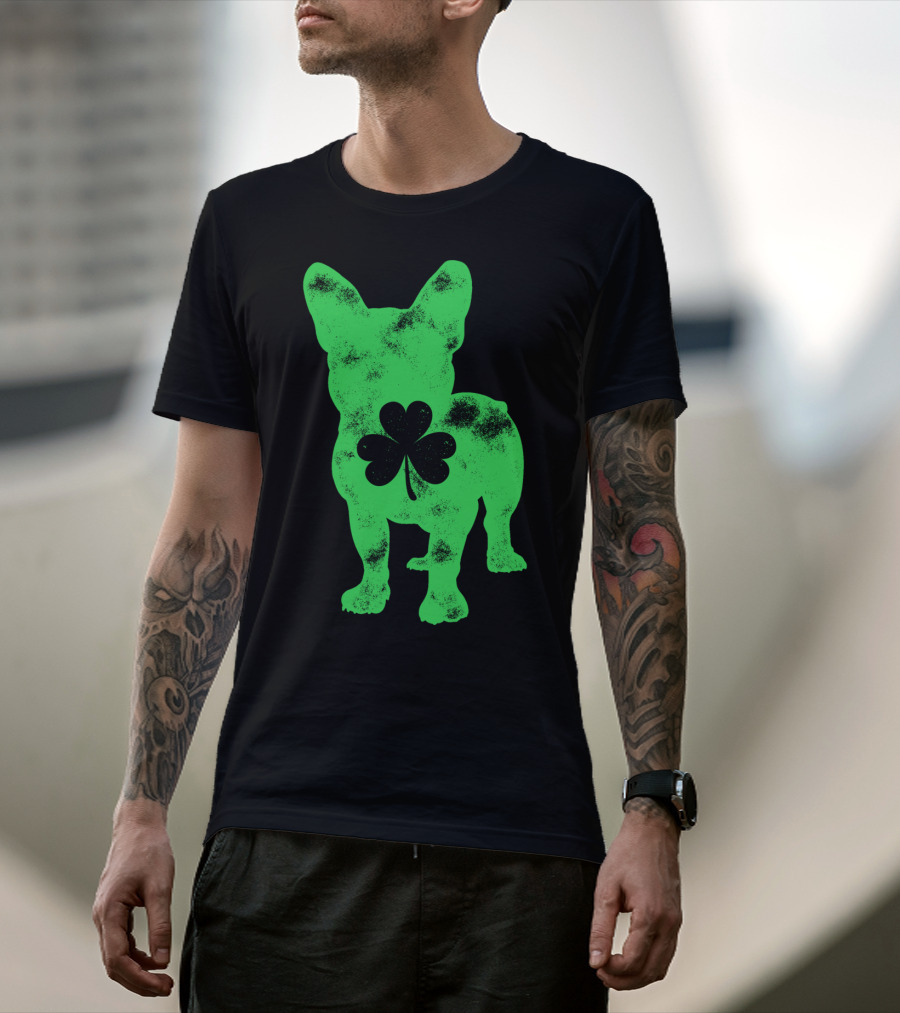 French Bulldog Shamrock St Patricks Day Men Dog T-Shirt