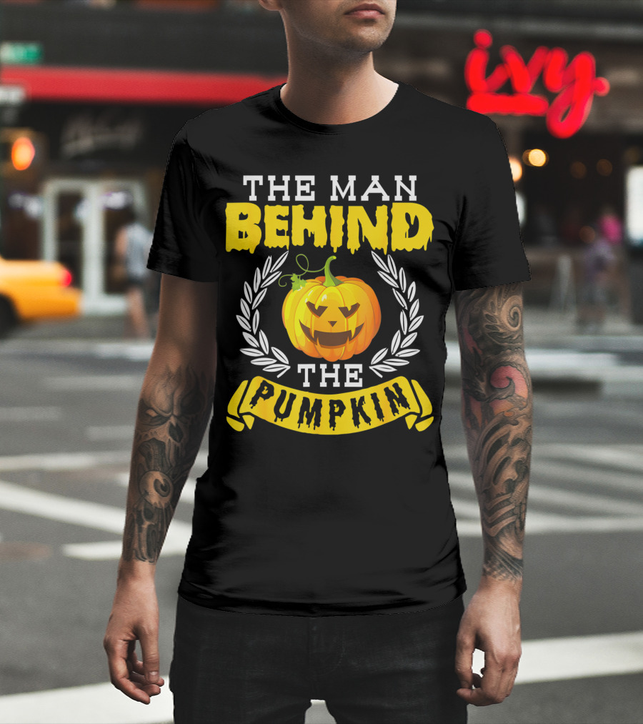 The Man Behind The Pumpkin Halloween Funny Party T-Shirt