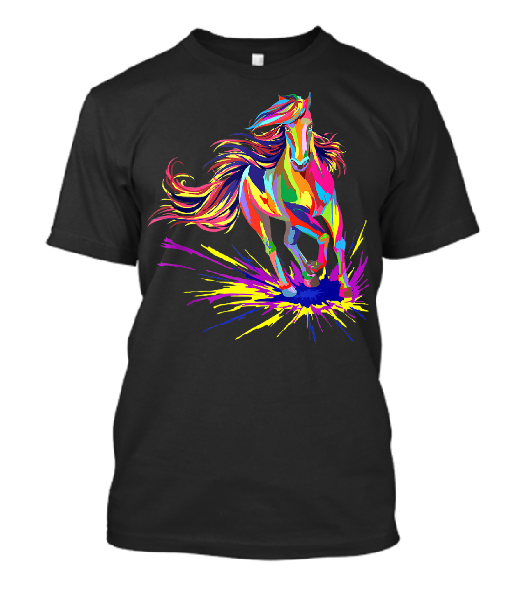 Horse Watercolor I Love Horseback Riding Funny Horse T-Shirt