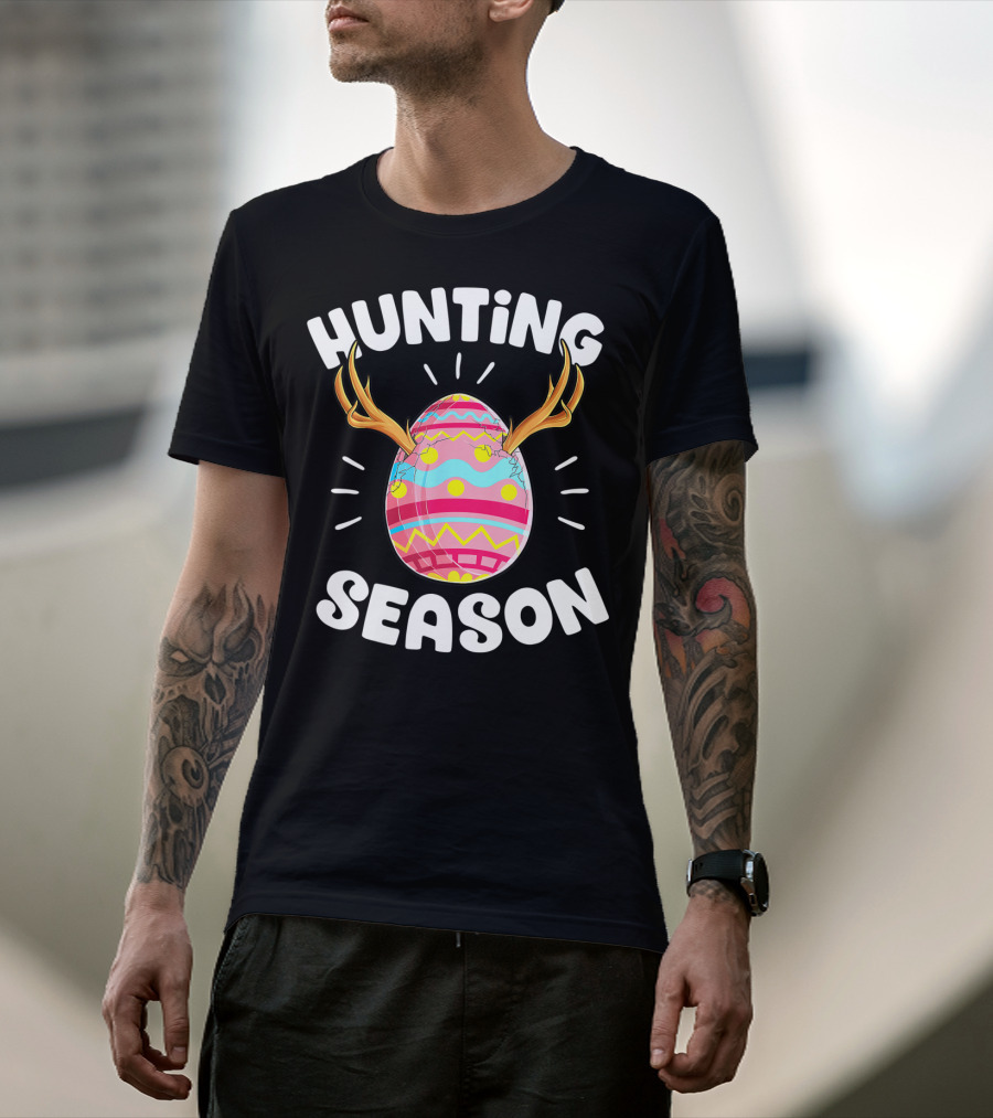 Hunting Season Easter Egg Antlers Women T-Shirt