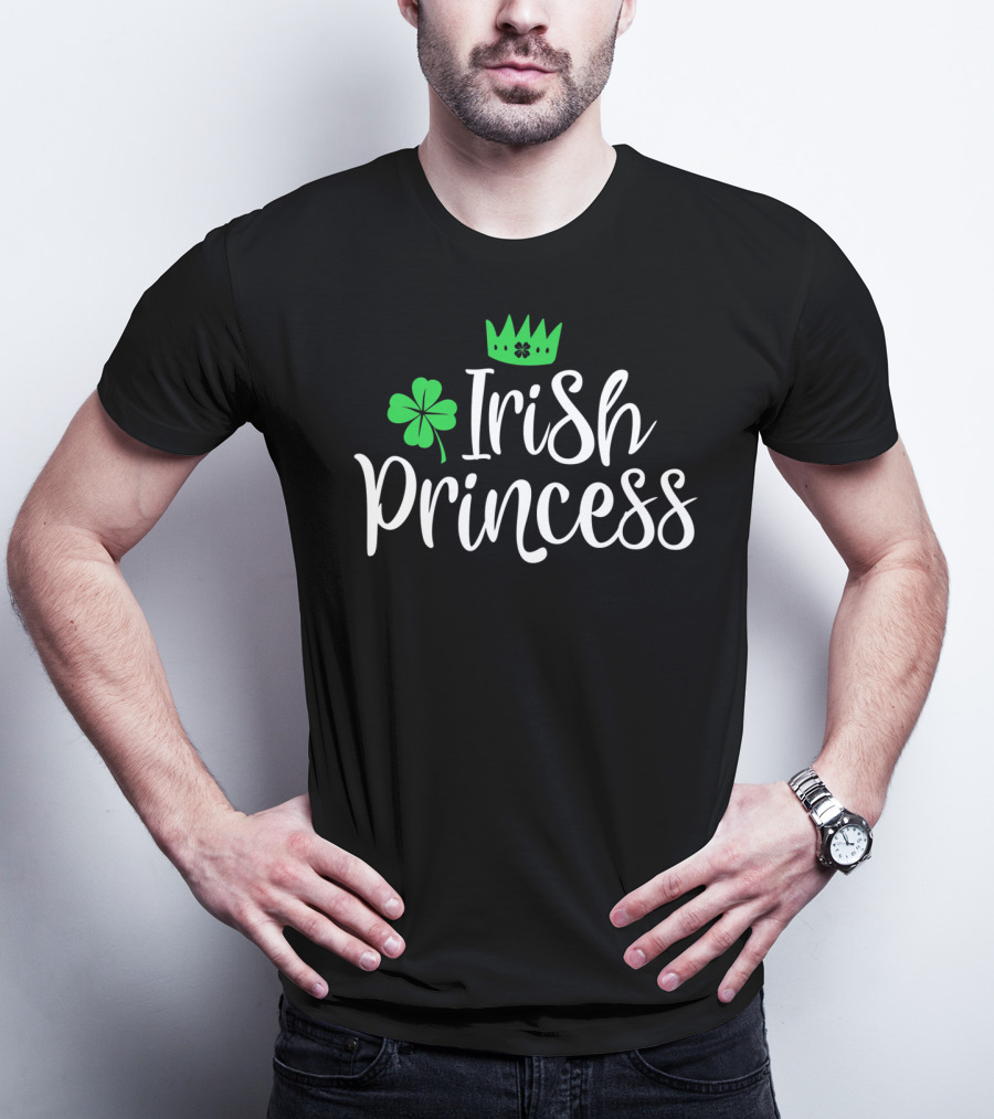 Irish Princess Clover Crown St Patricks Day Irish Girl T-Shirt