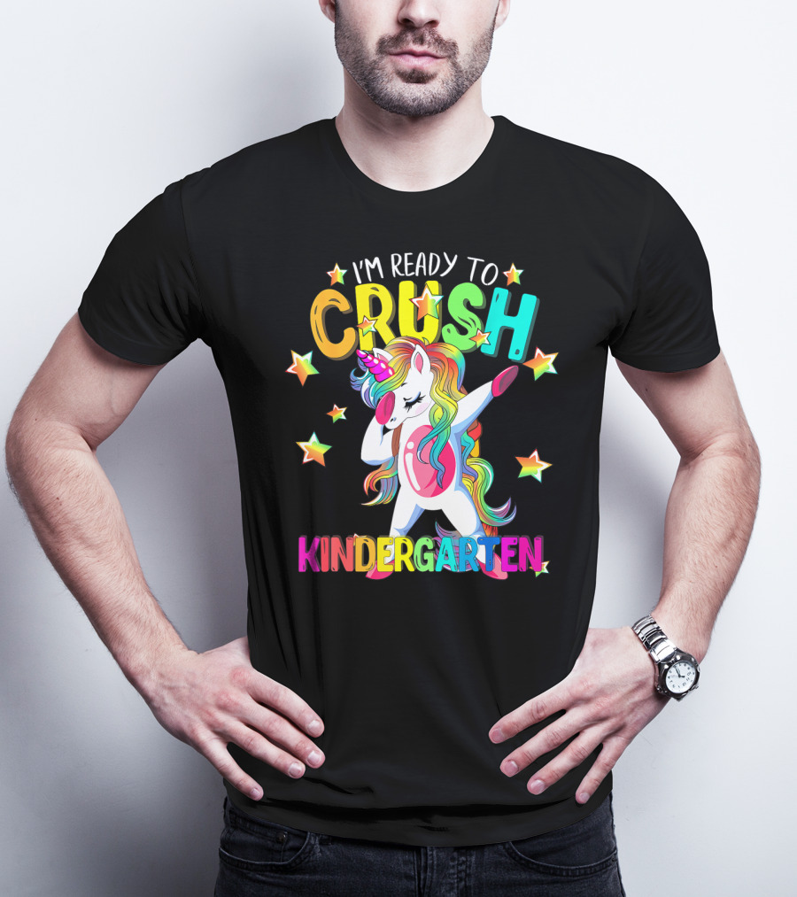 I'm Ready To Crush Kindergarten Dabbing Unicorn Back To School Girls T-Shirt