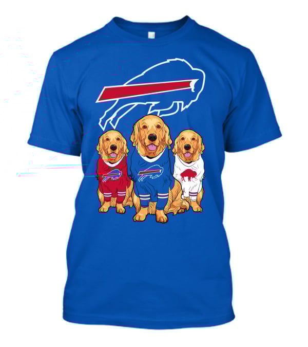 Buffalo Bills Golden Retrievers In Team Jerseys With T-Shirt