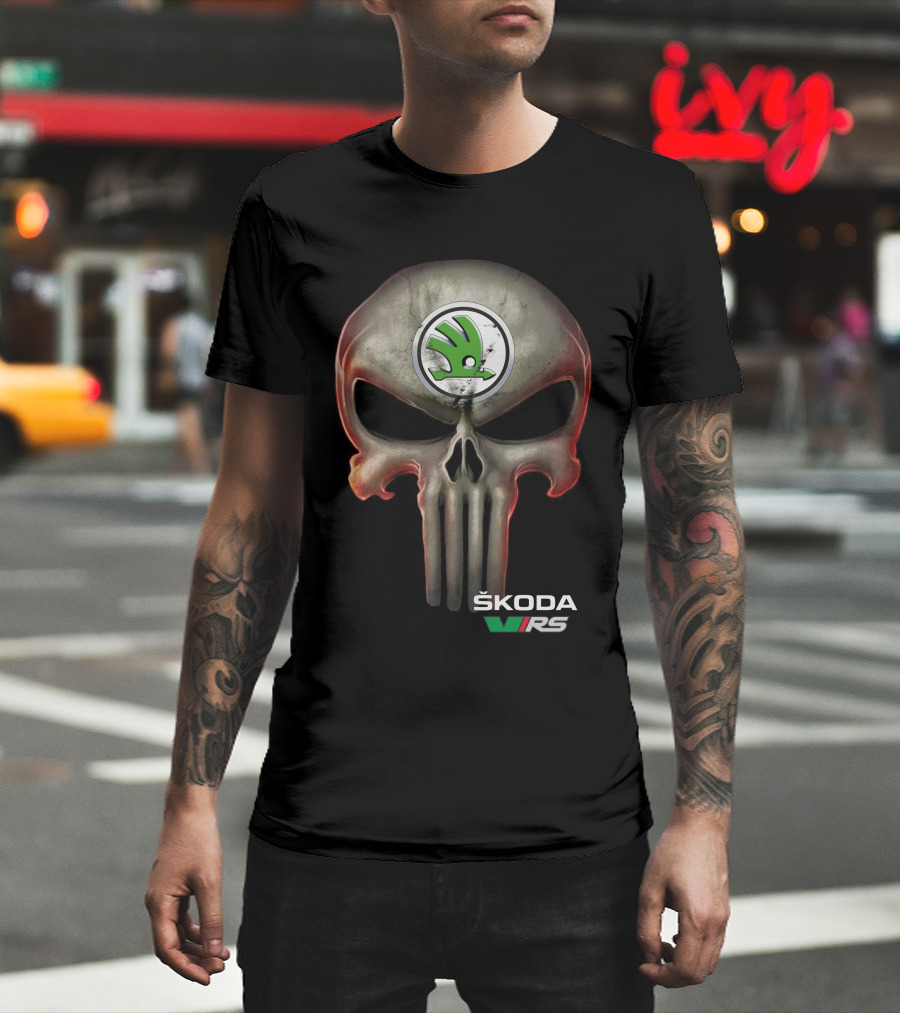 Škoda VRS Skull Punisher Emblem T-Shirt