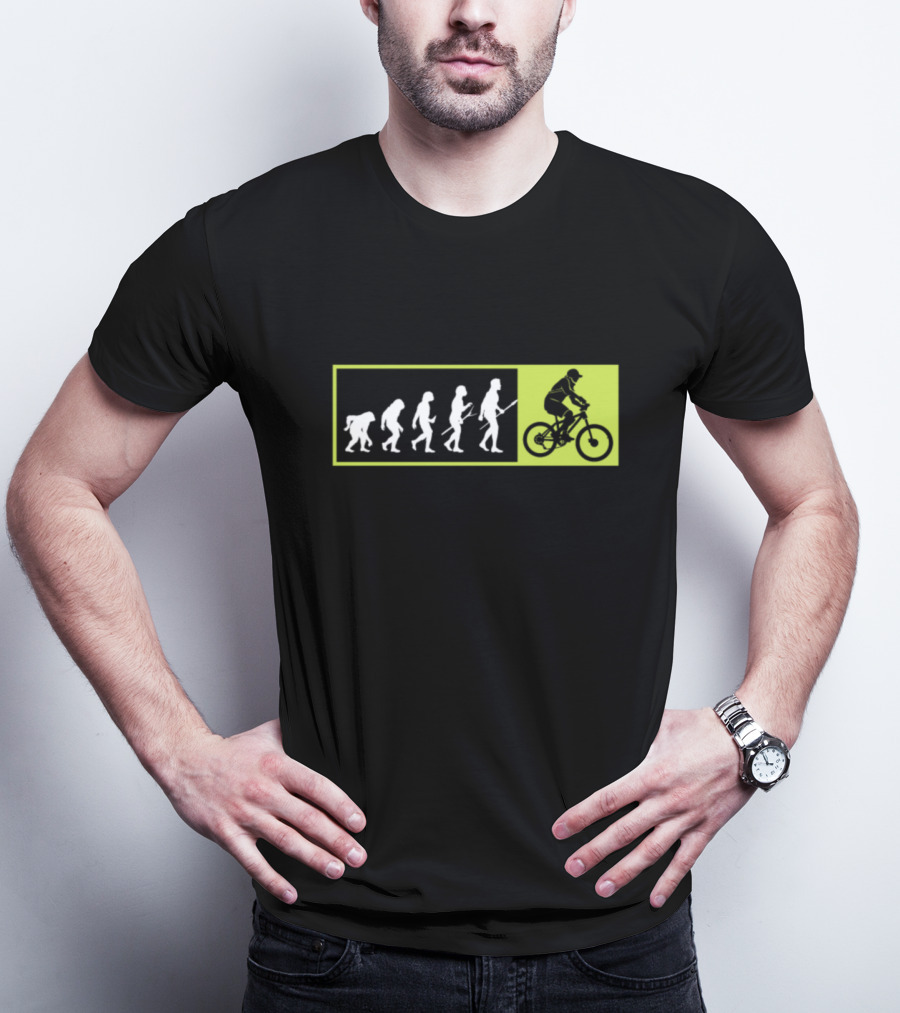 Bicycle Addicted Evolution To Cycles Human Evolution Biker Rider T-Shirt
