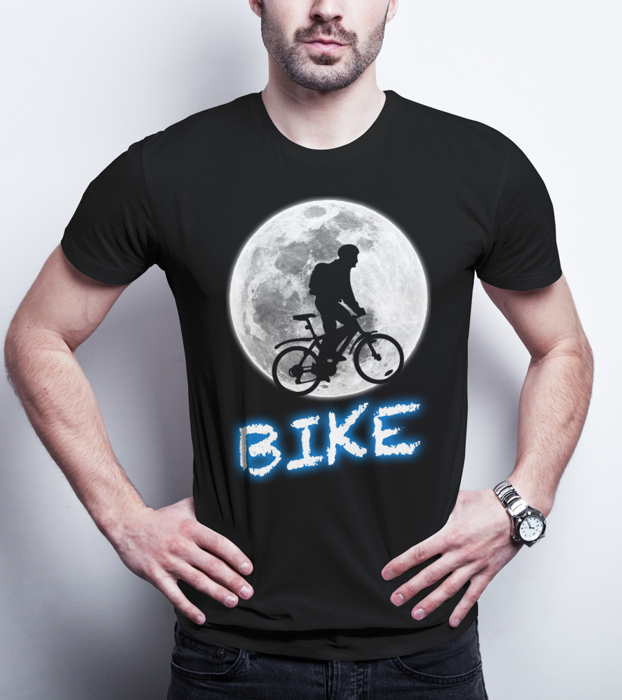 BIKE Silhouette Blue Moon Cycling Adventure T-Shirt