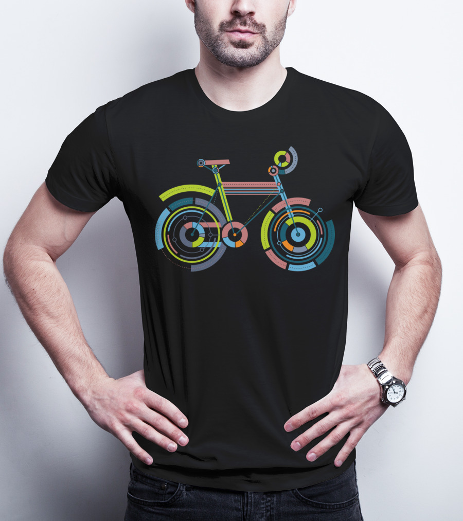 Bycircle Abstract Geometric Bicycle T-Shirt