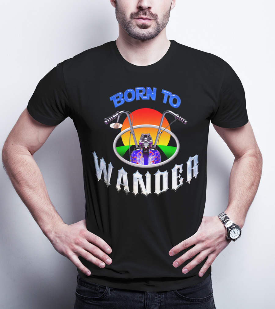 Born To Wander Motorcycle Sunset Journey Adventure T-Shirt