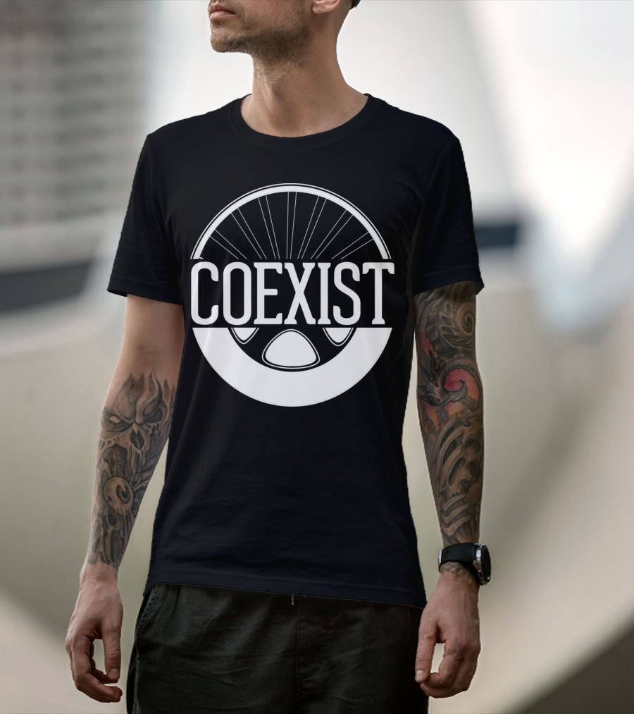 Coexist Bicycle Wheel Emblem T-Shirt
