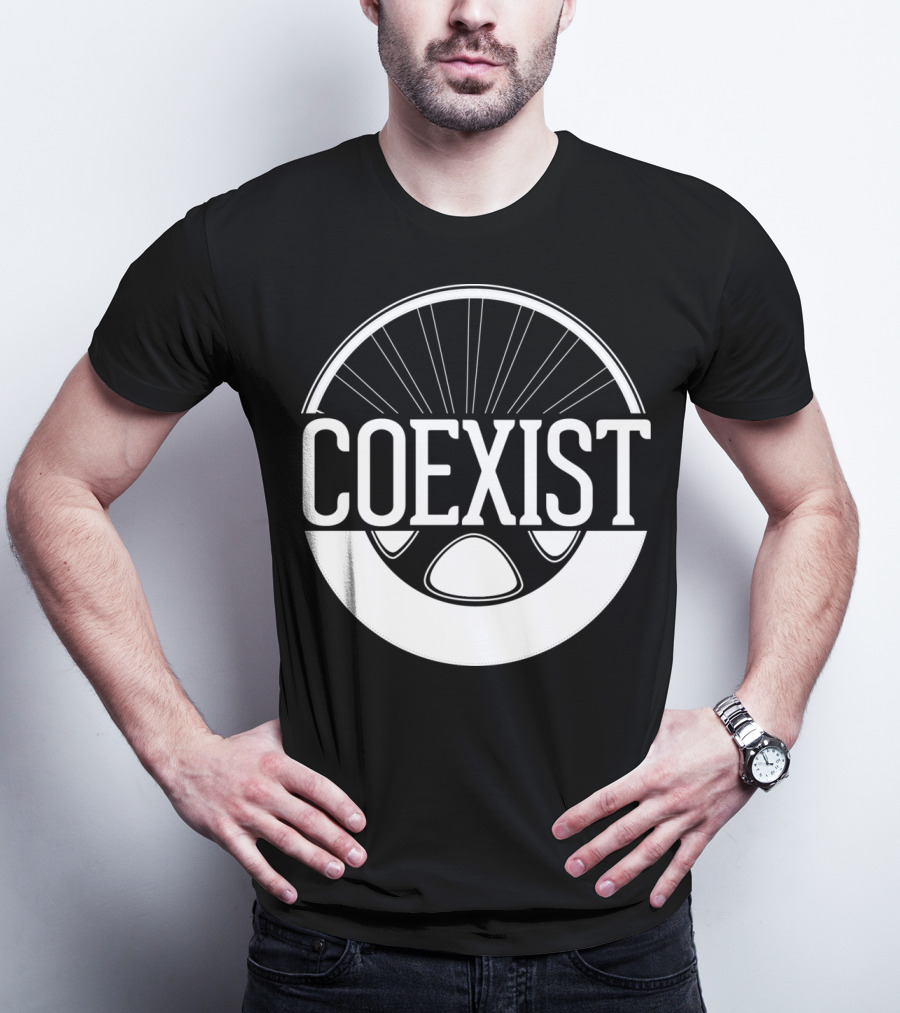 Coexist Bicycle Wheel Emblem T-Shirt