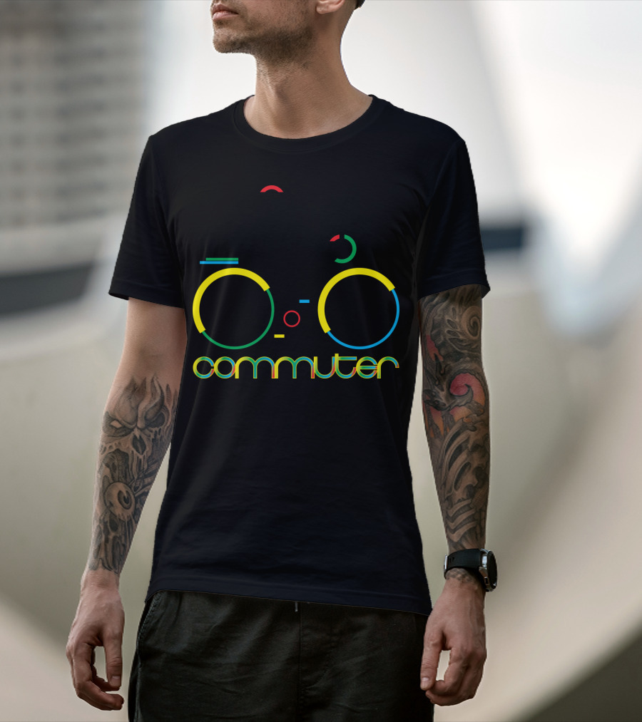 Commuter Bicycle Graphic Multicolor T-Shirt