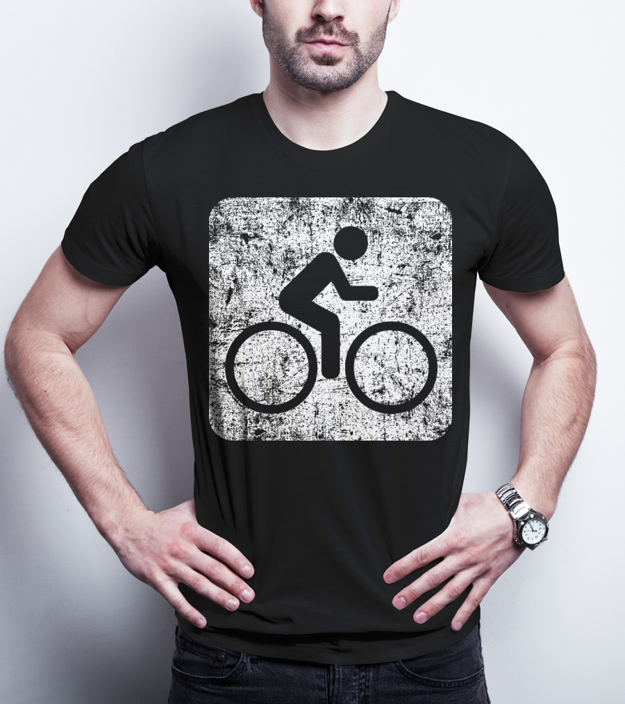 Cycling Sign Grunge Style Iconic Bicycle T-Shirt