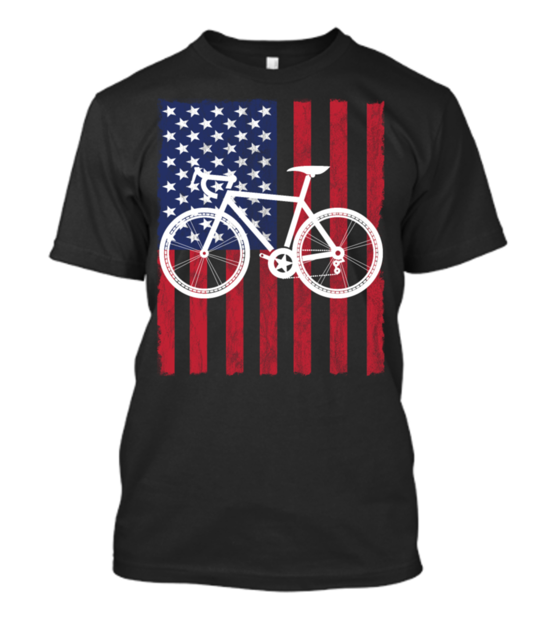 USA Flag Bicycle T-Shirt
