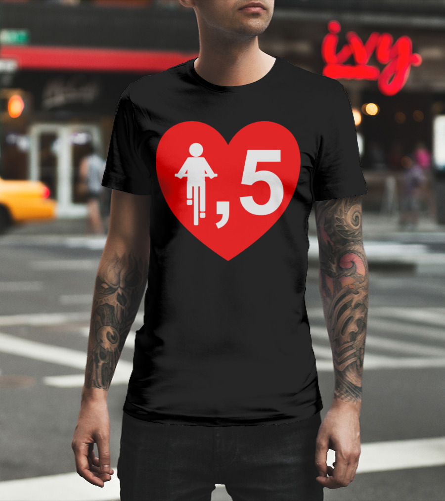 Cyclist Heart 5 Red T-Shirt