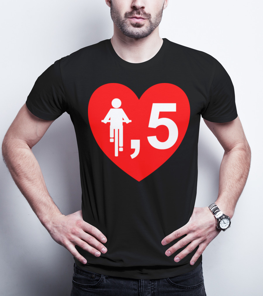 Cyclist Heart 5 Red T-Shirt