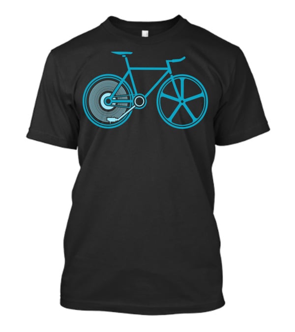 Fixed Beats Bicycle Blueprint Audio Wheel T-Shirt