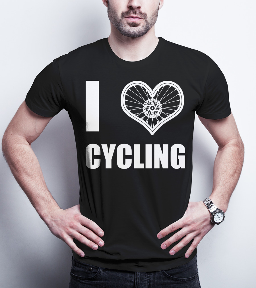 I Love Cycling Bicycle Wheel Heart T-Shirt