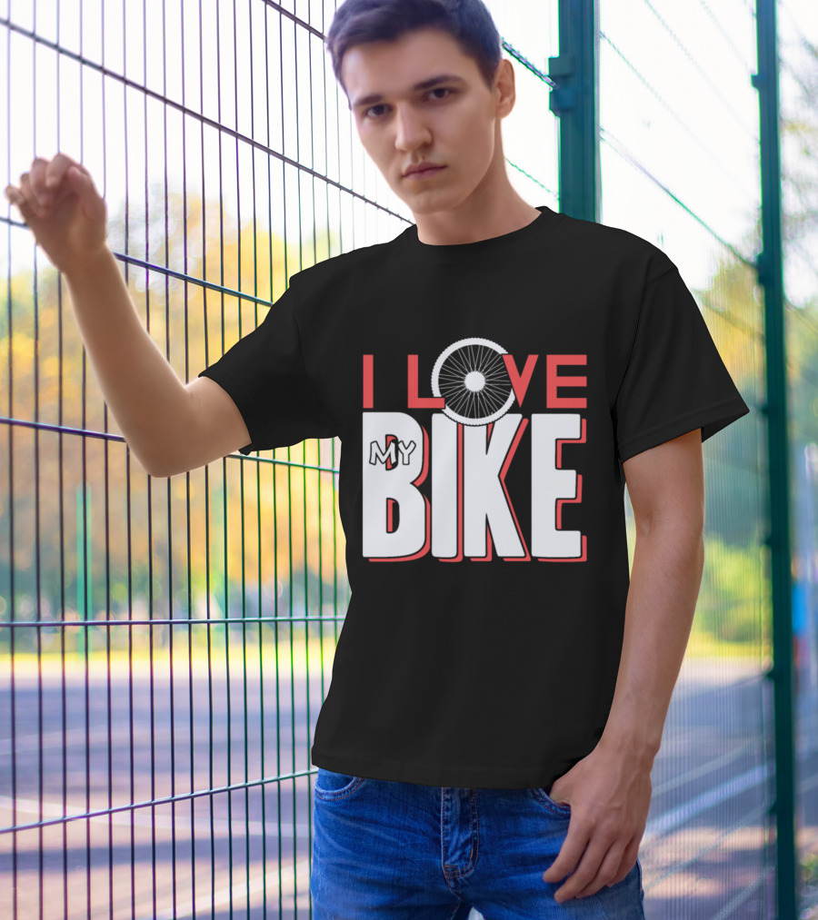 I Love My Bike Bicycle Wheel T-Shirt
